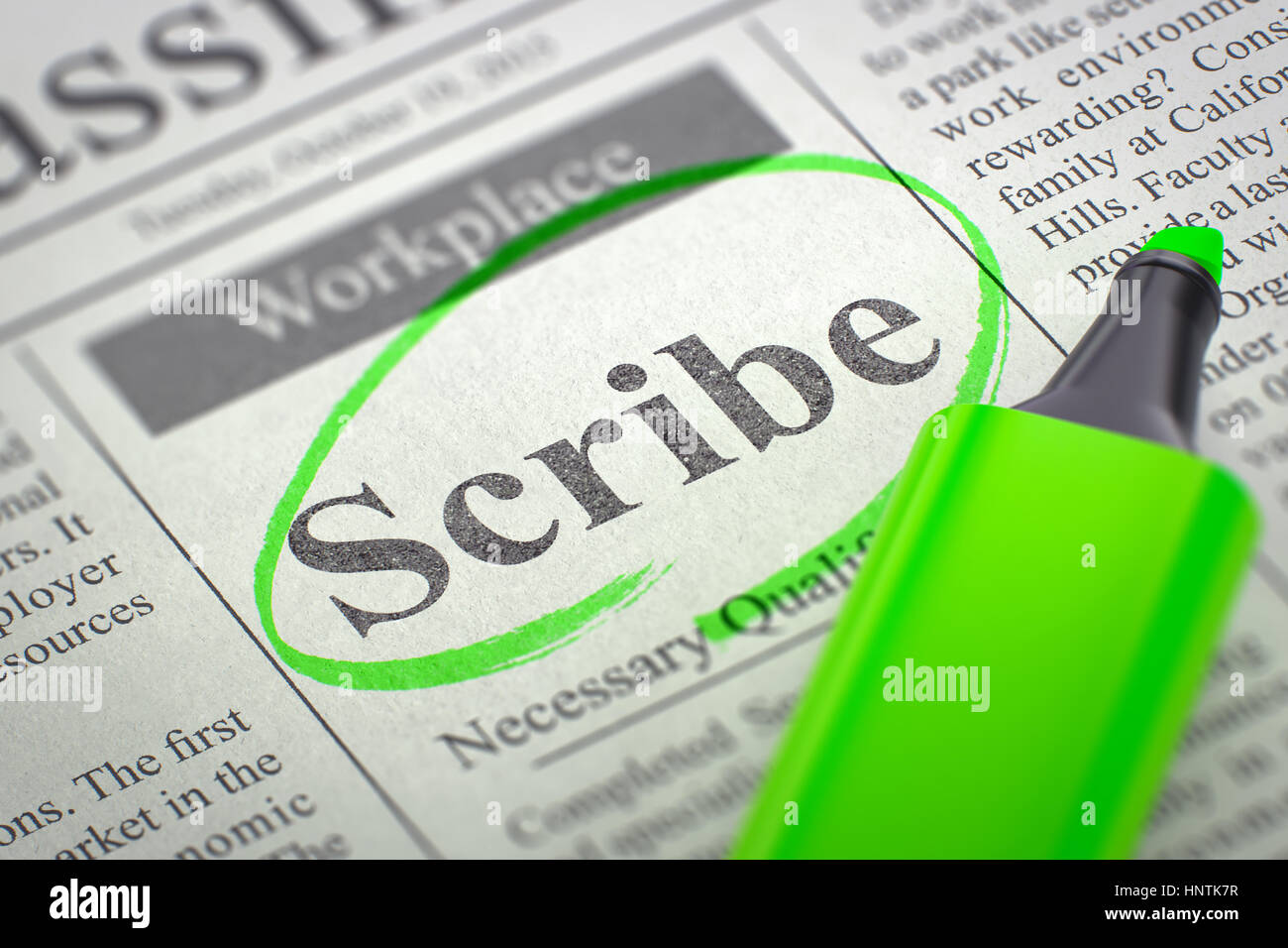 Scribe Join Our Team. 3D Stock Photo - Alamy