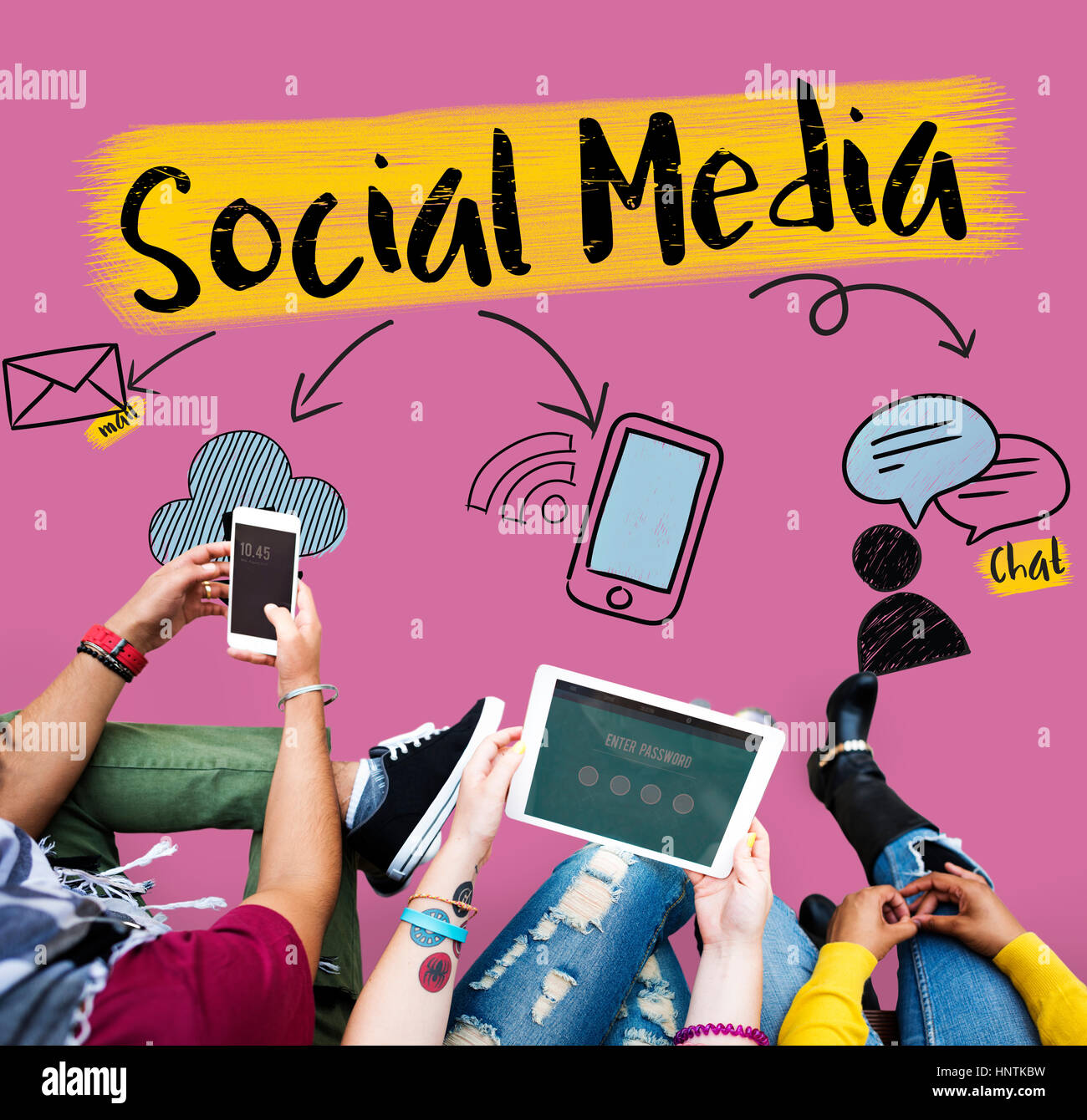 Social Media Networking Communication Connection Concept Stock Photo ...