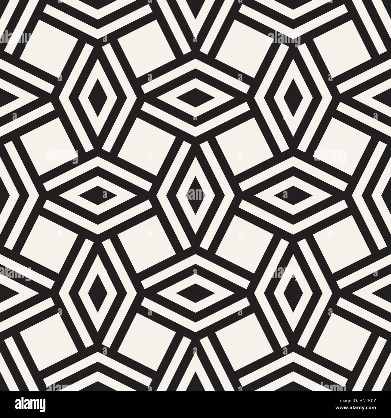 Geometric Ornament With Striped Interlacing Rhombuses. Vector Seamless ...