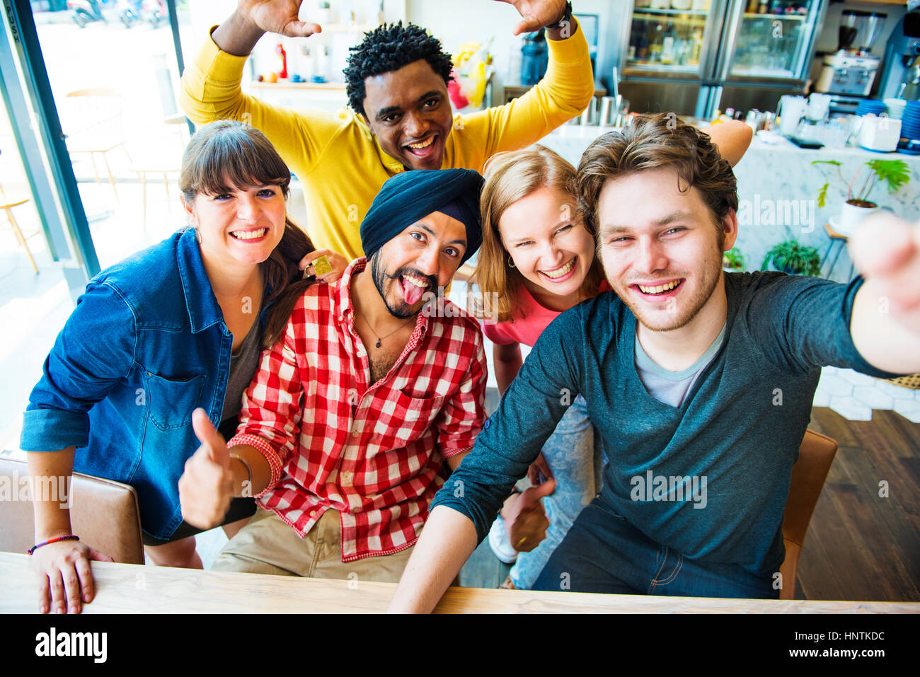 Groupie Together Teamwork Connection College Concept Stock Photo - Alamy
