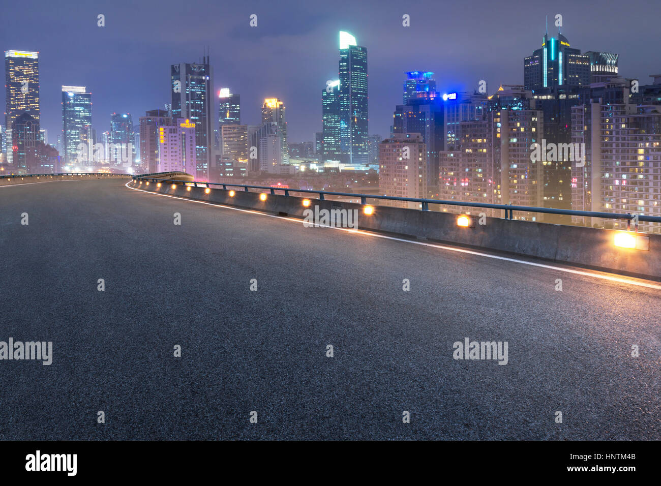 The viaduct in Shanghai at night Stock Photo - Alamy
