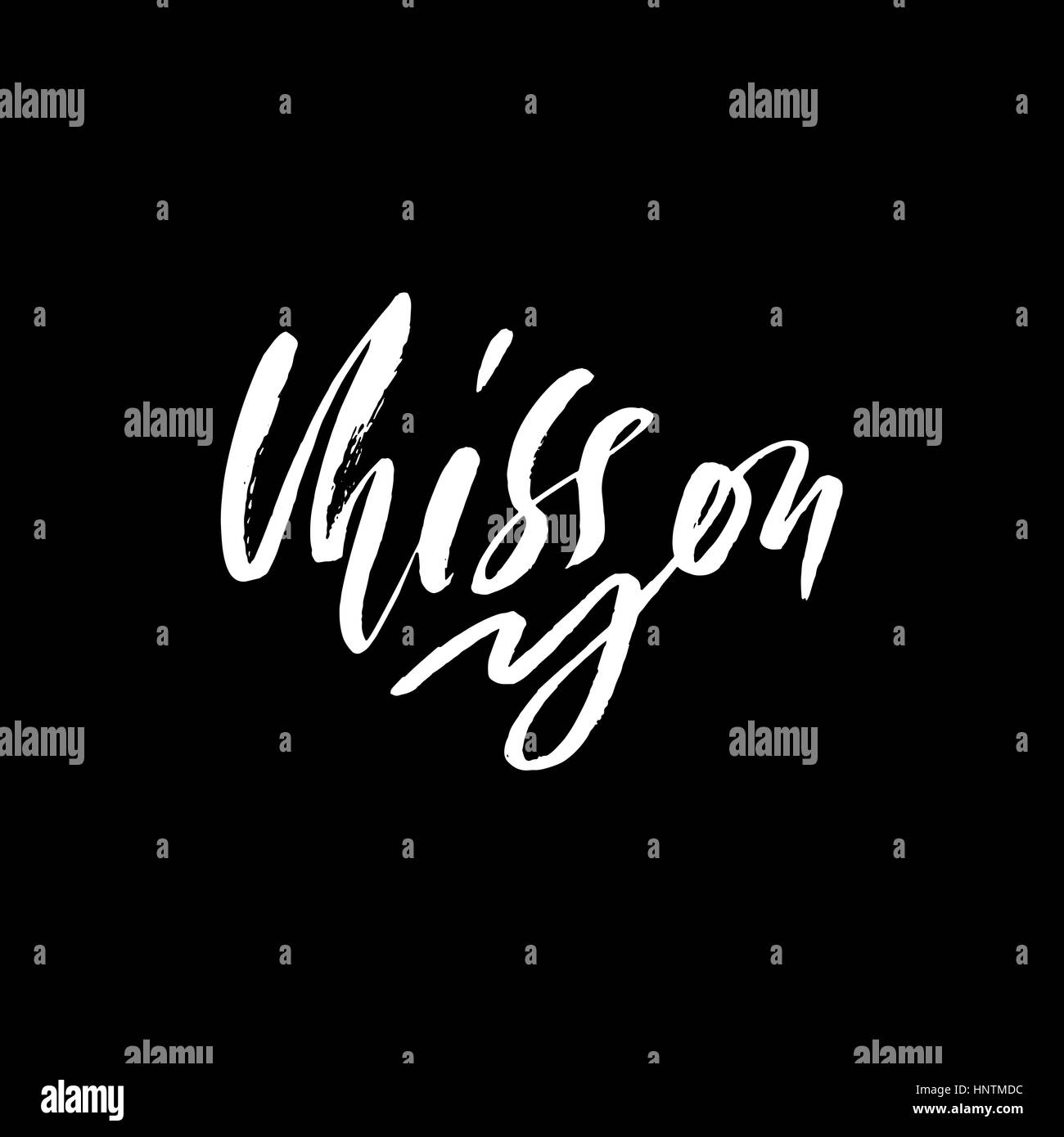 Miss you inscription. Greeting card with calligraphy. Hand drawn ...