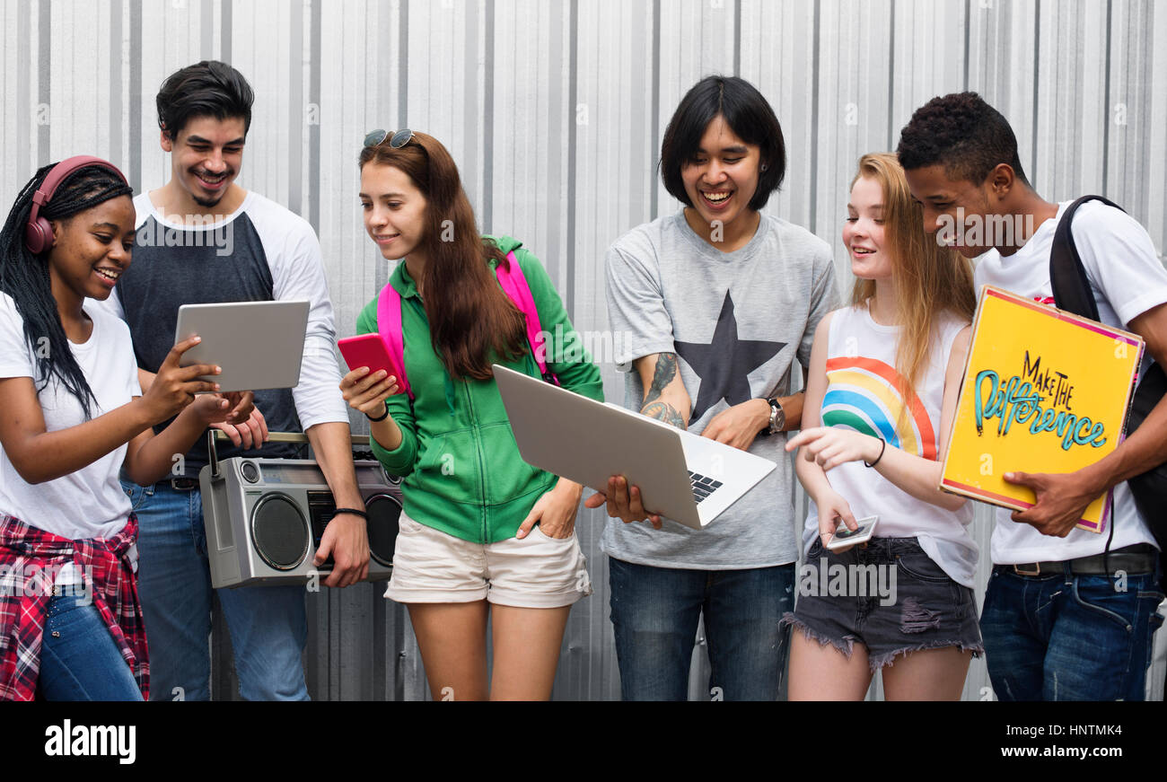 Teenagers Lifestyle Casual Culture Youth Style Concept Stock Photo - Alamy
