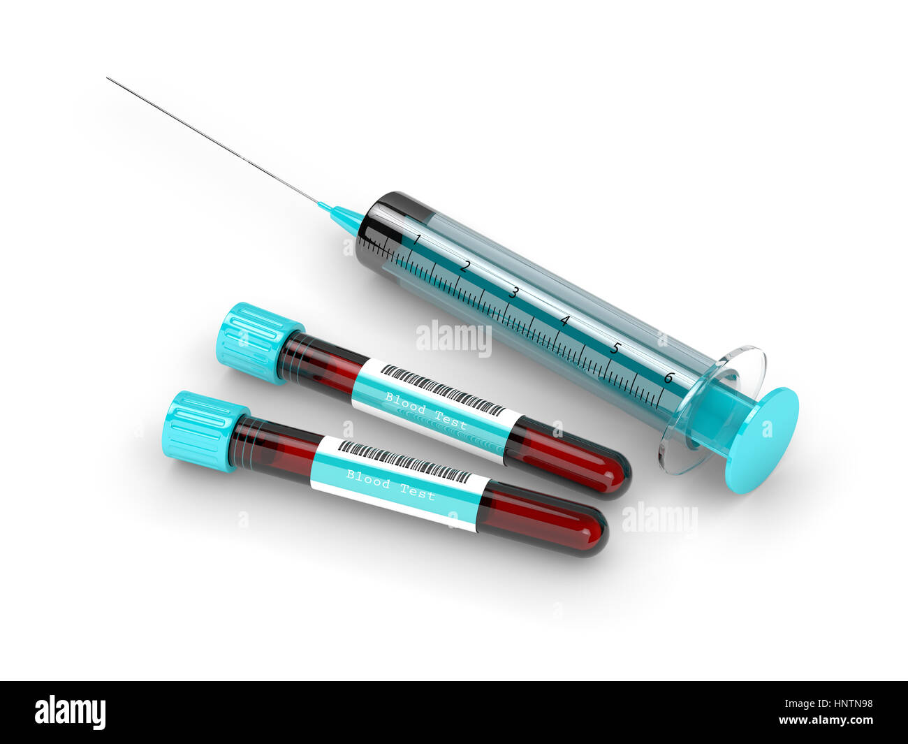 Injection syringe blood sample Cut Out Stock Images & Pictures - Alamy