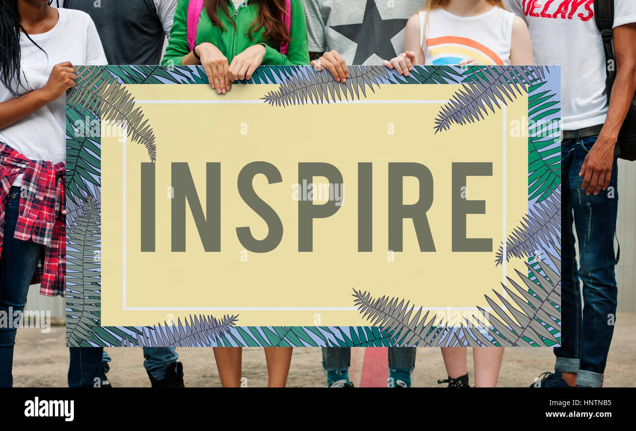 Inspire Positive Thinking Graphic Concept Stock Photo - Alamy