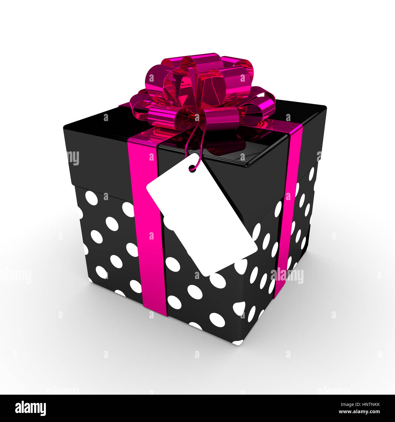 3d rendering of gift box with label isolated over white background ...