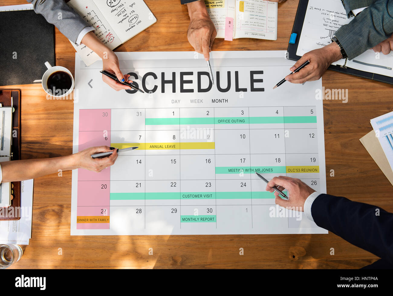 Schedule Table Event Planner Concept Stock Photo - Alamy