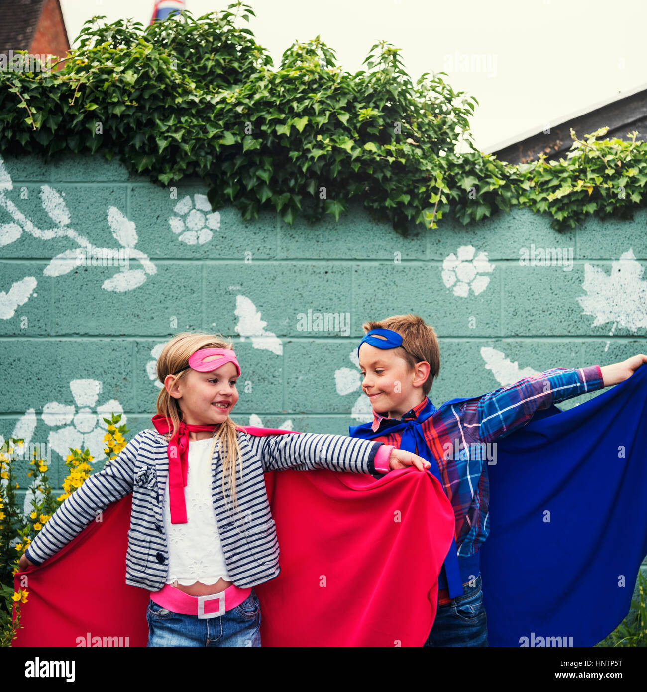 Superheroes Kids Friends Brave Adorable Concept Stock Photo - Alamy