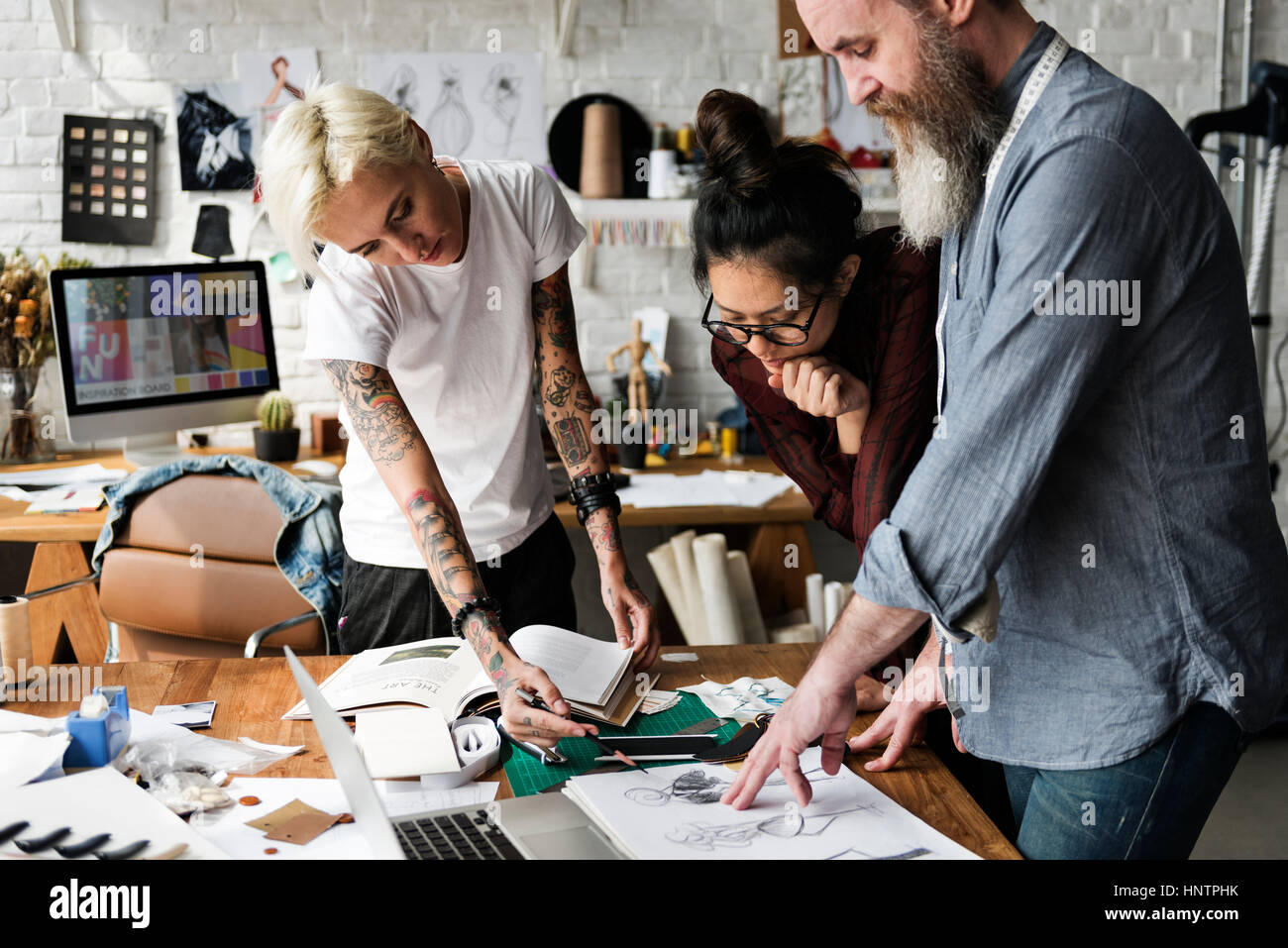 Fashion Designer Sketch Drawing Costume Concept Stock Photo - Alamy