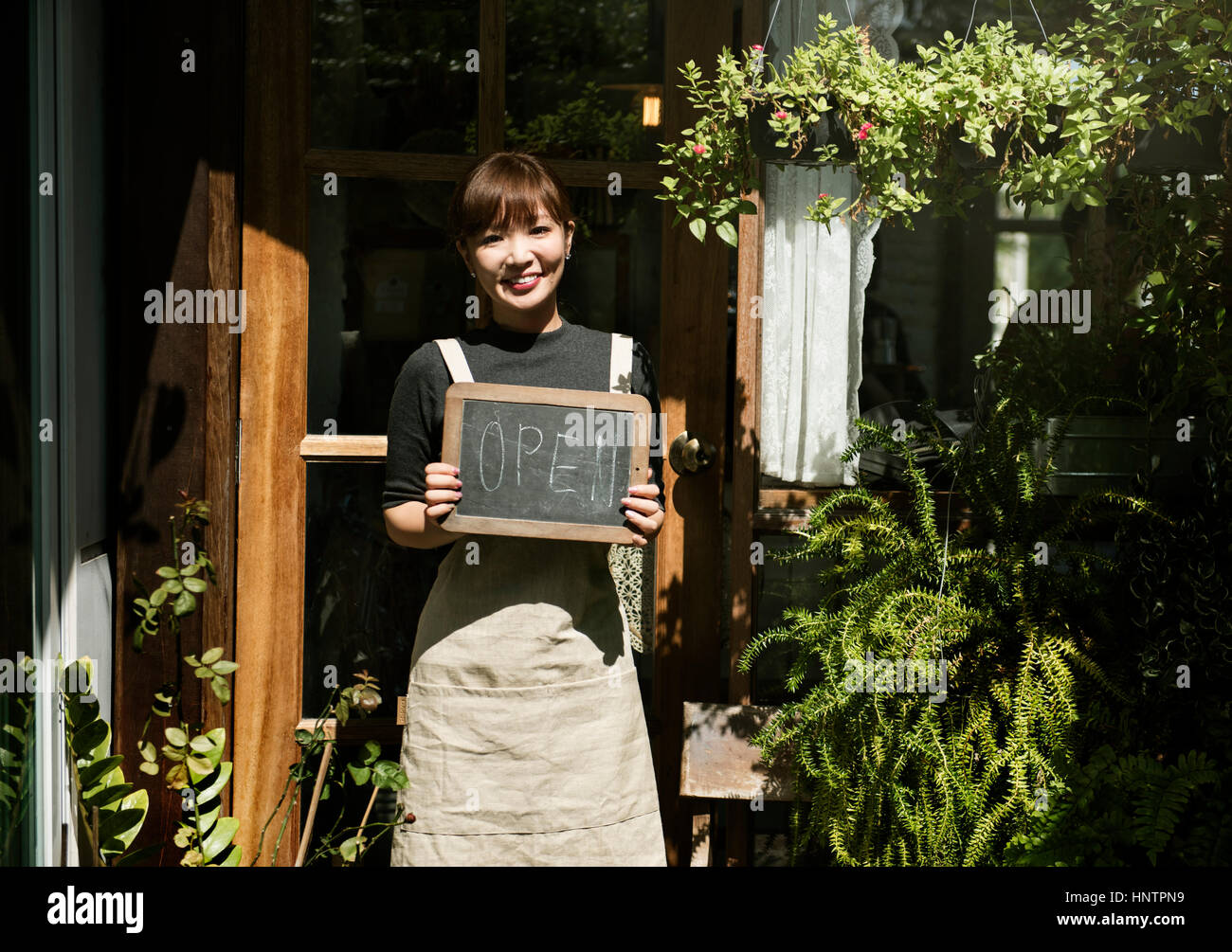 Cafe Open Shop Retail Welcome Notice Retail Front Stock Photo - Alamy