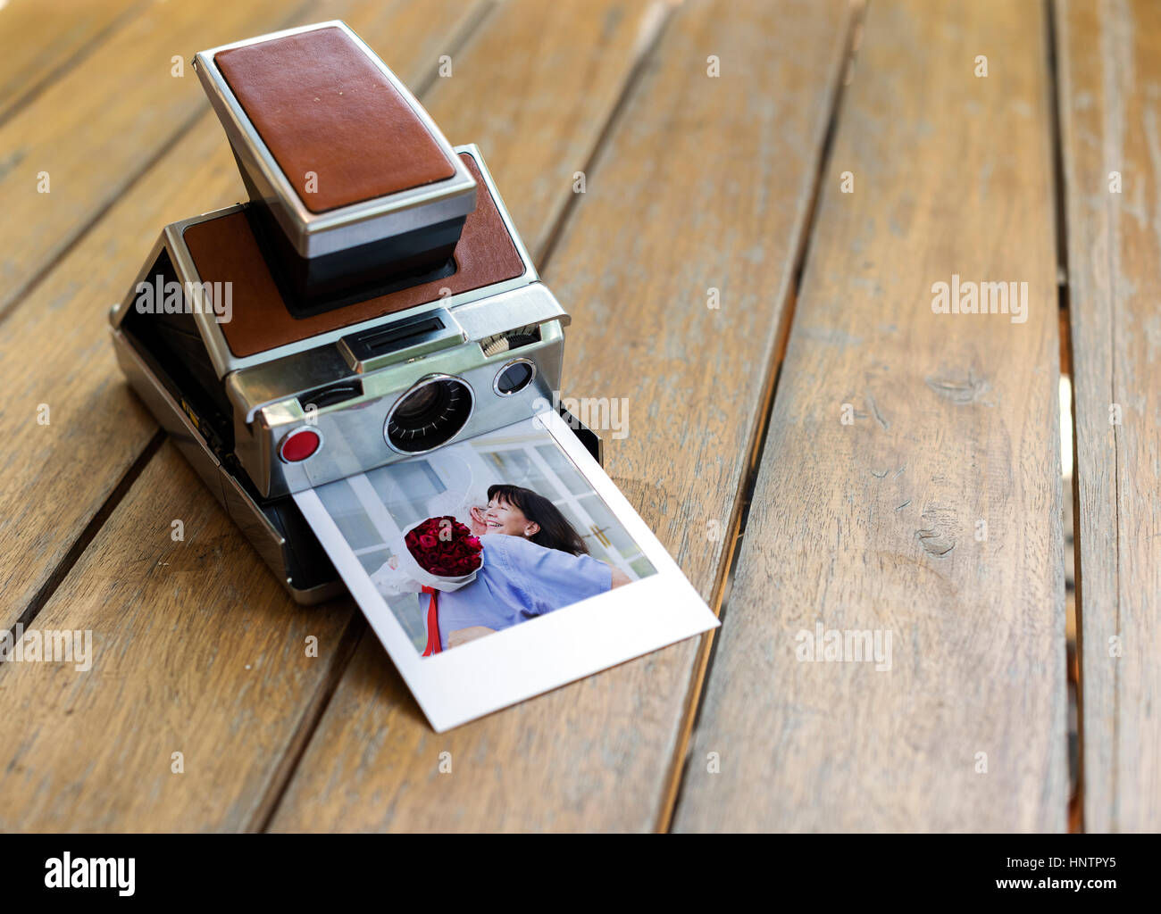 Vintage retro instant photo camera Stock Photo - Alamy