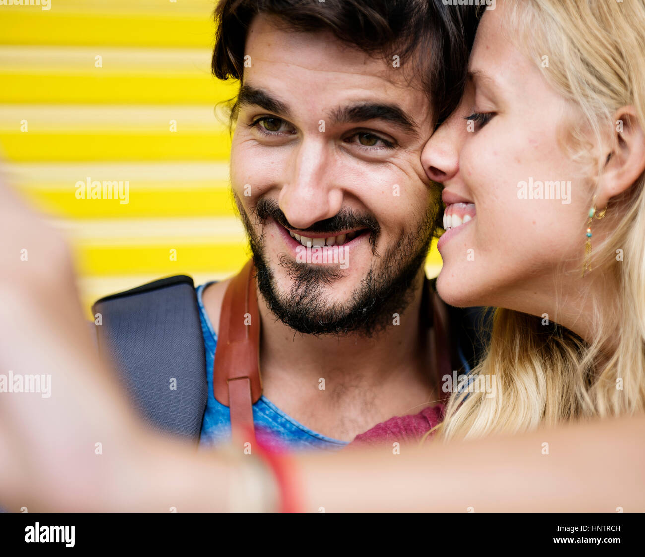 Couple taking a sweet mobile selfie Stock Photo - Alamy