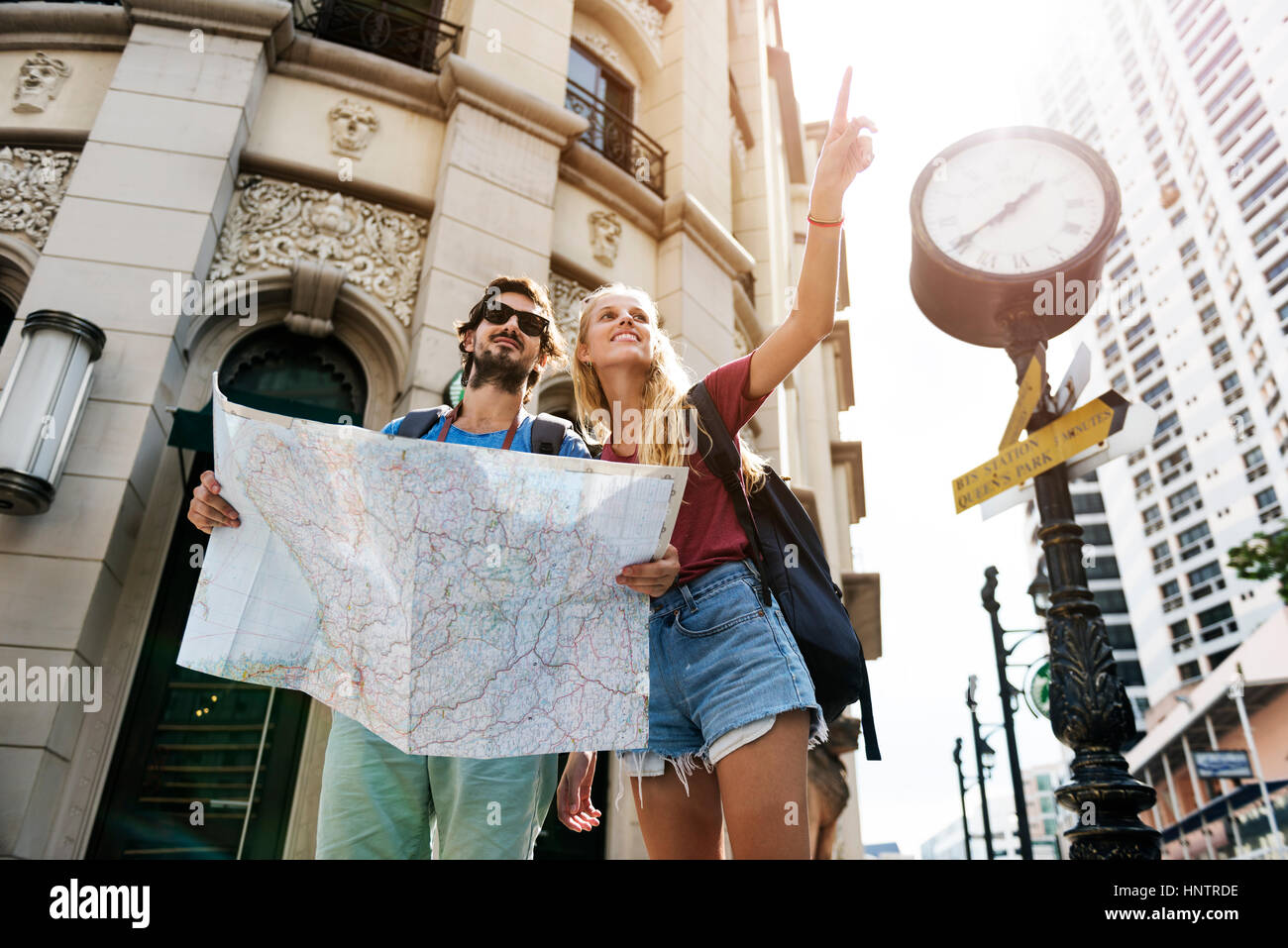 Couple traveling together wanderlust trip Stock Photo - Alamy
