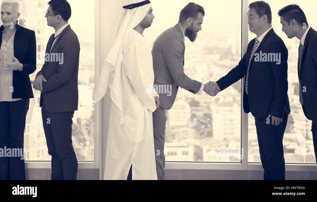 Business Partners Introductionary Handshake Bow Stock Photo - Alamy