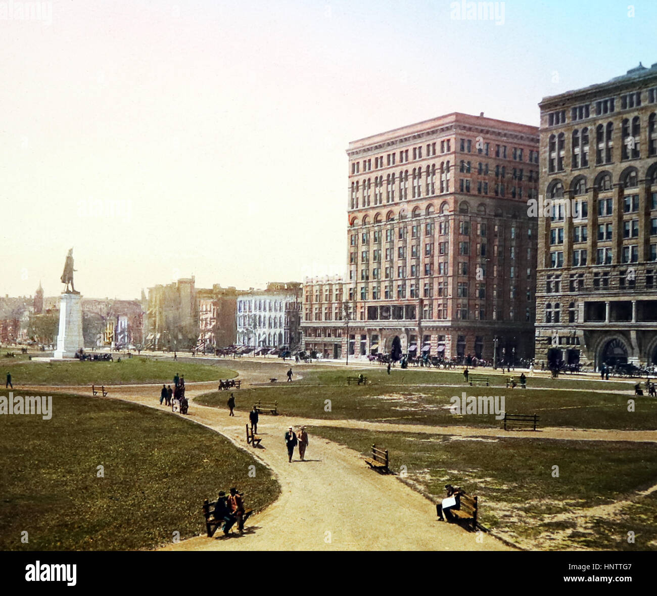 Chicago - hand coloured when published - early 1900s Stock Photo - Alamy