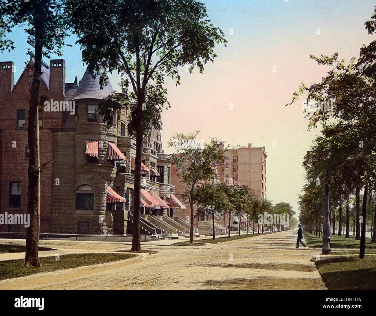 Chicago Grand Boulevard - hand coloured when published - early 1900s ...