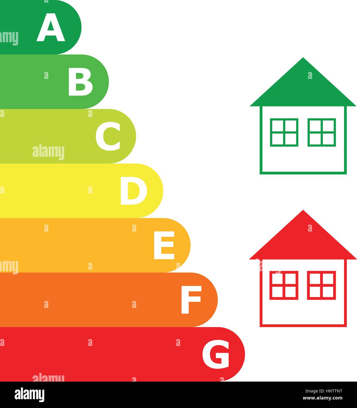 Energy efficiency rating and house icon, vector illustration Stock ...