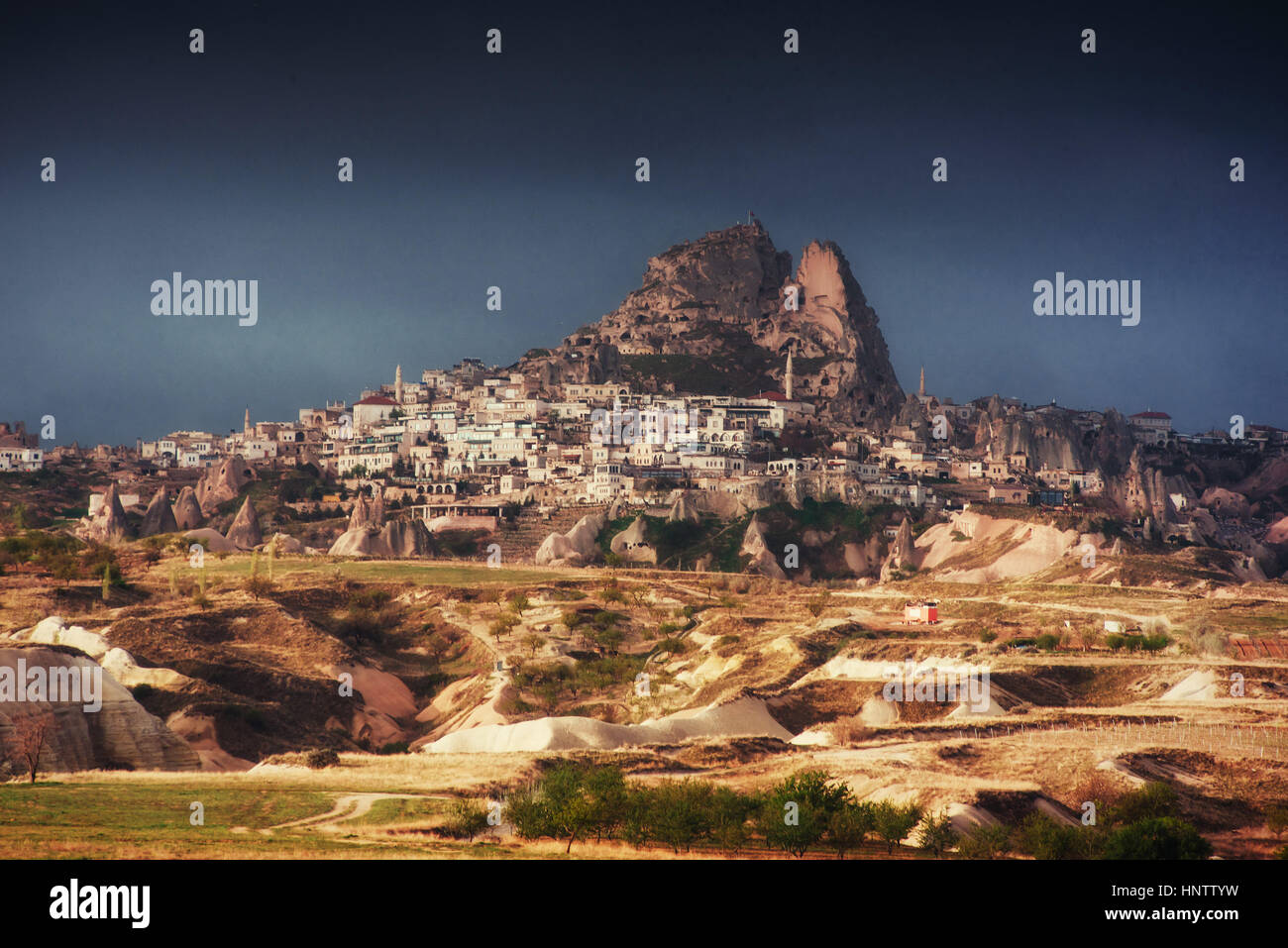 Nevsehir cave city in Cappadocia, Turkey Stock Photo - Alamy