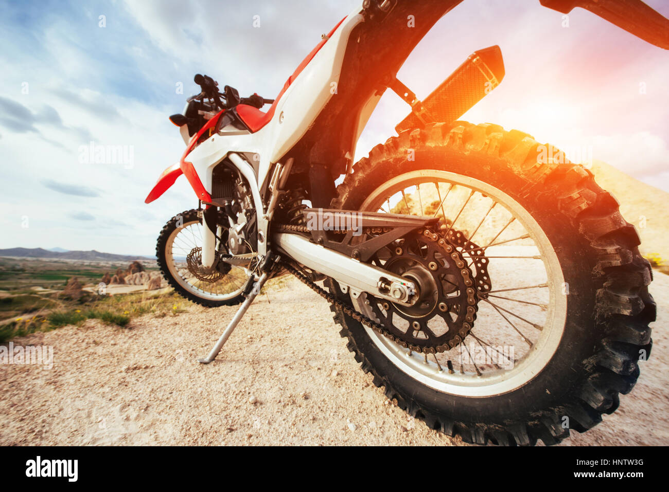 Motorbike. bike outdoors on background Stock Photo - Alamy