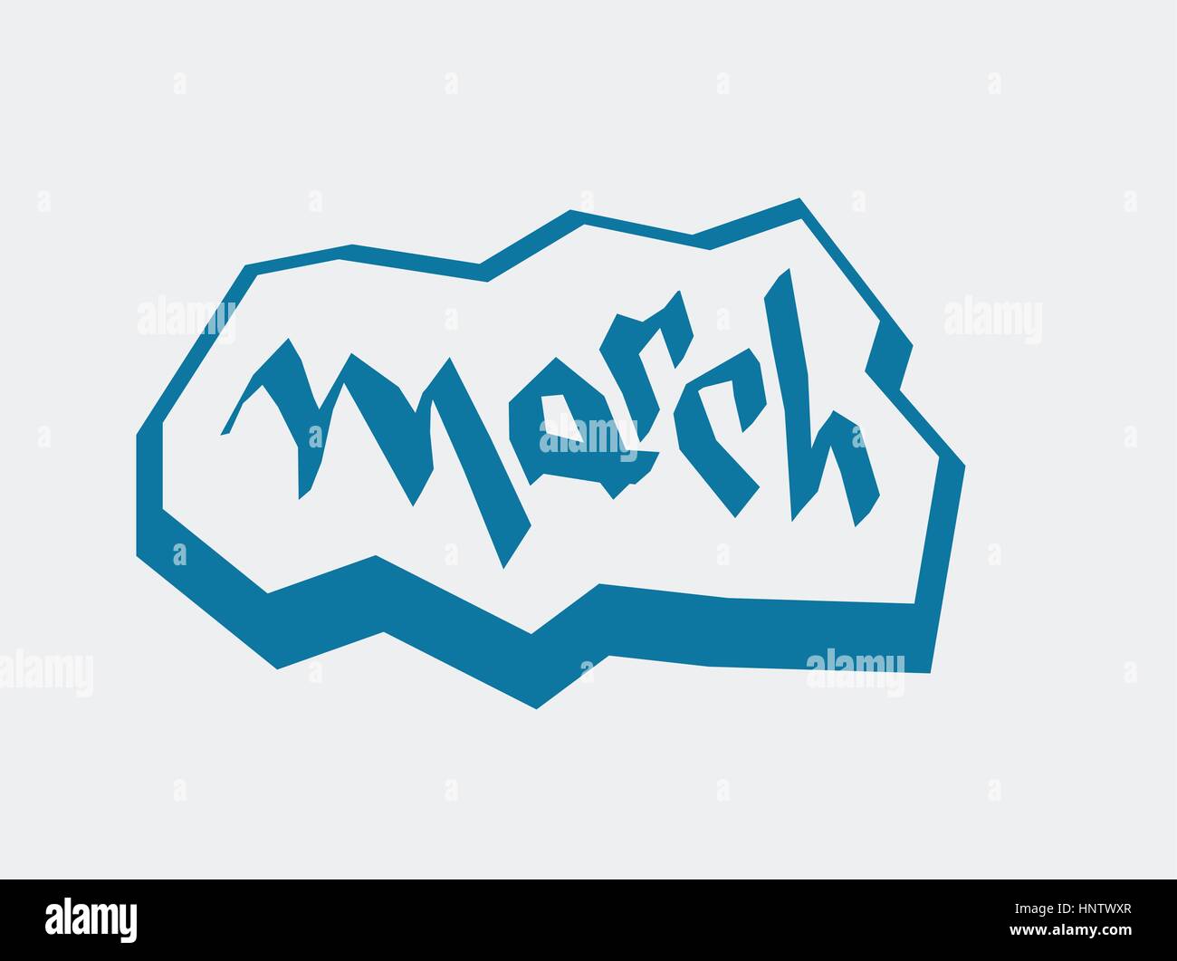 Word March on ice peace. Hand Lettering spring design. Vector ...