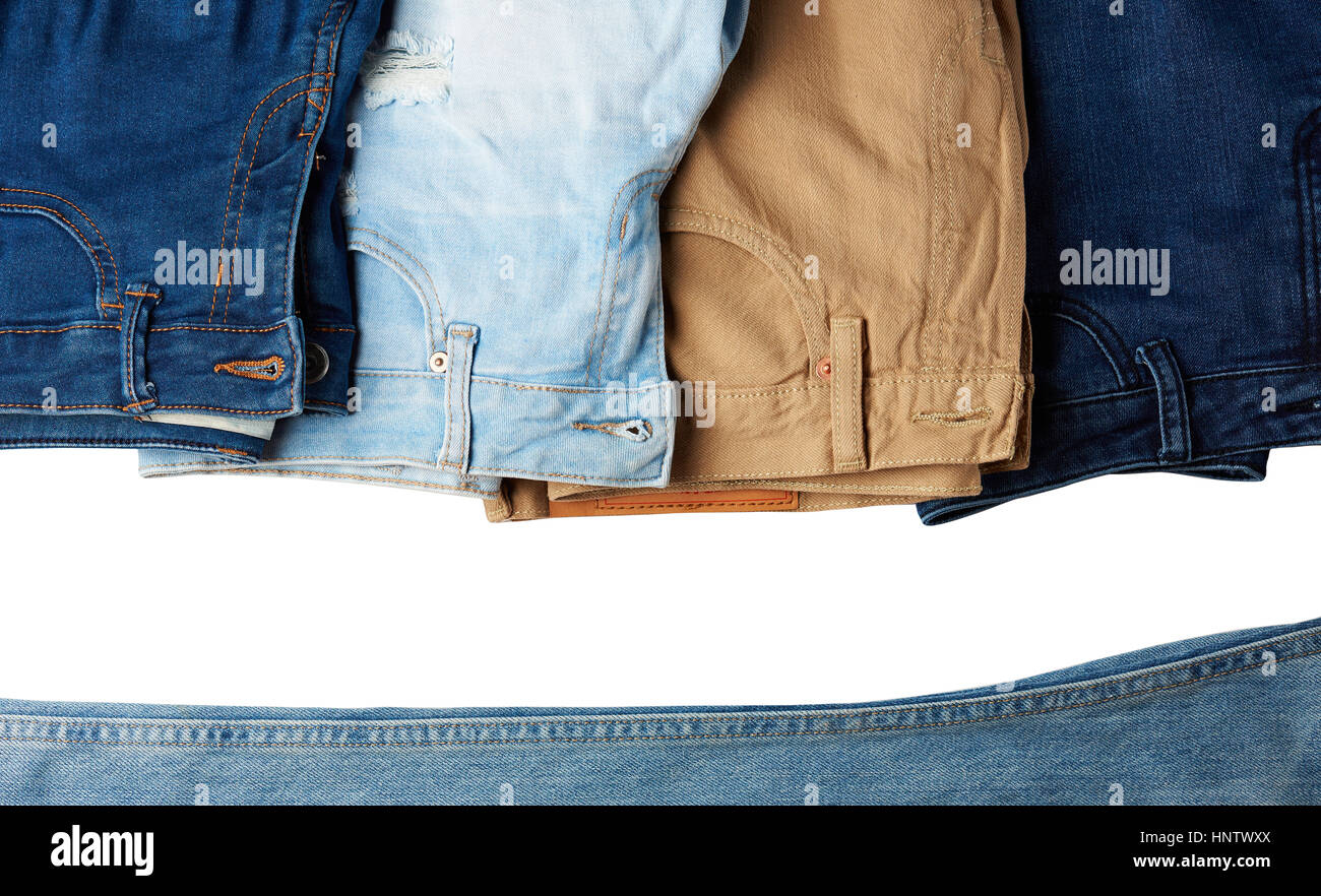 Blue jeans frame around white copy space. Jeans border Stock Photo - Alamy