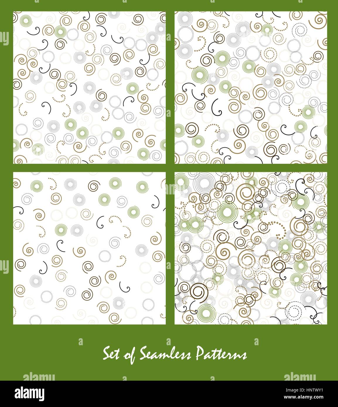 Set of seamless patterns. Spirals and circles color spring design ...