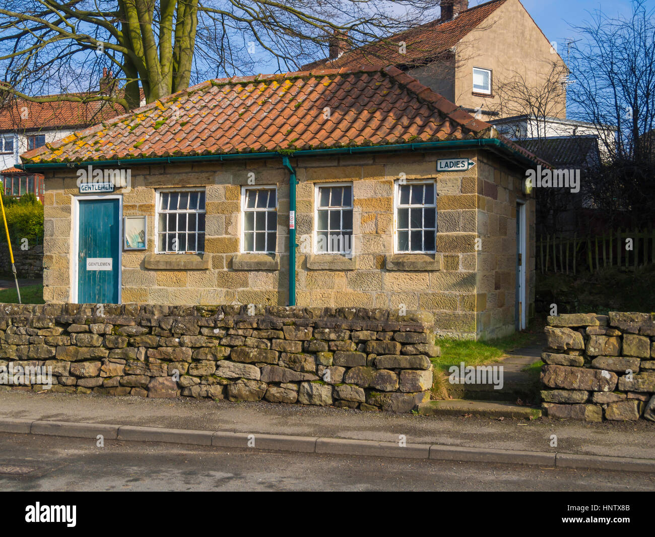 Public Conveniences in the village of Danby North Yorkshire Stock Photo ...