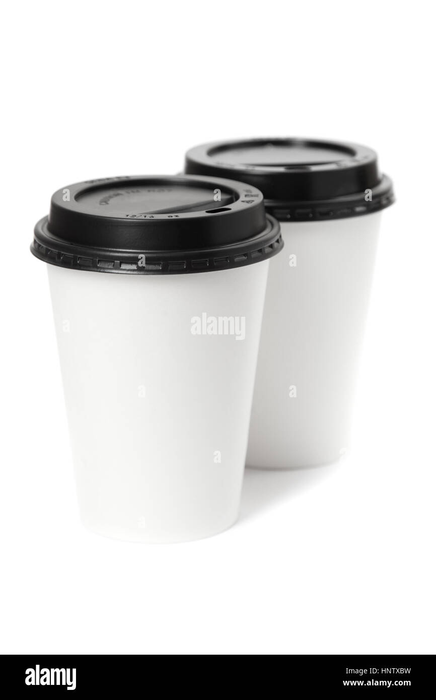 Two cups hot takeaway coffee Cut Out Stock Images & Pictures - Alamy
