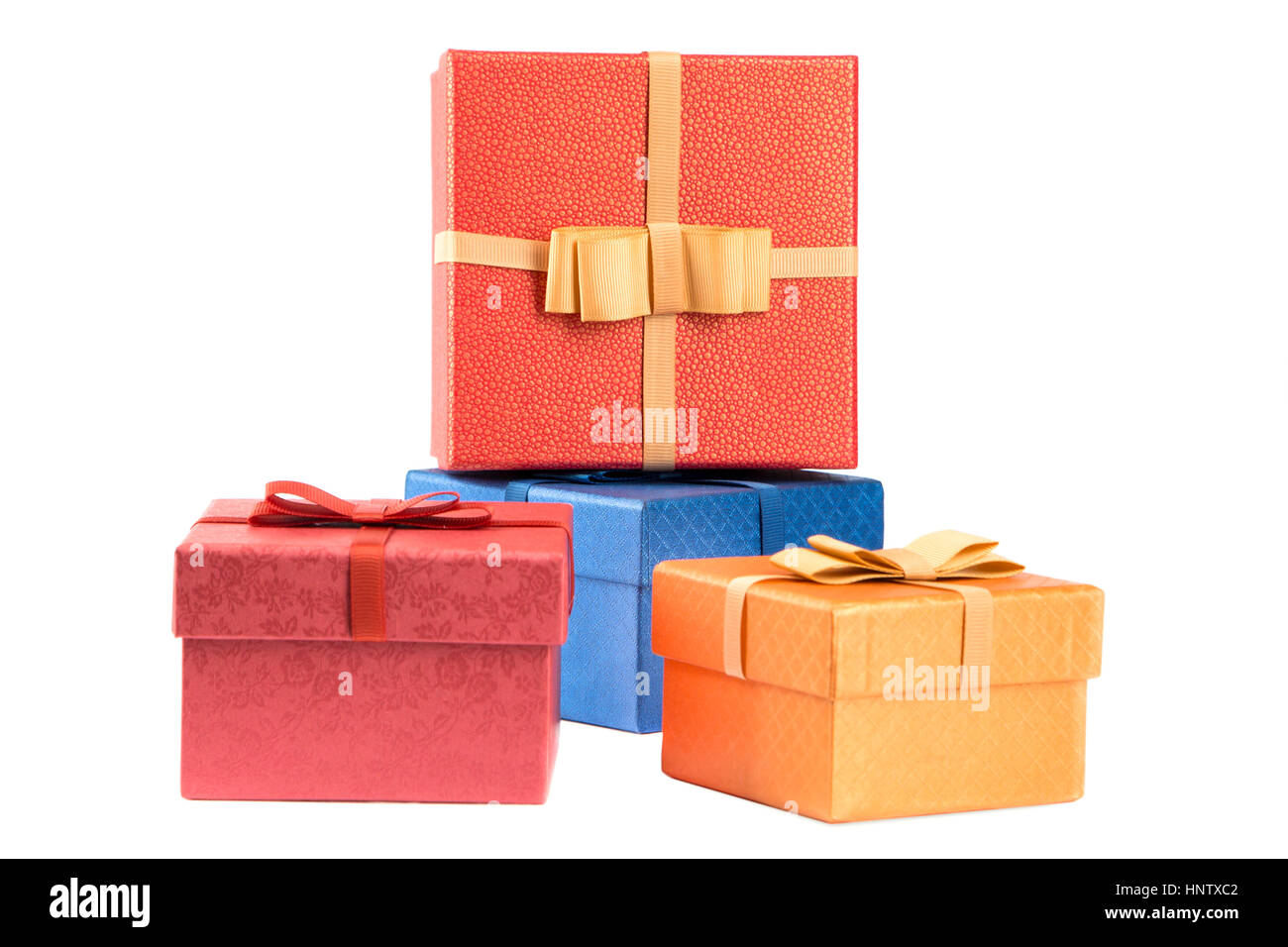 Set of gift boxes isolated on white Stock Photo - Alamy