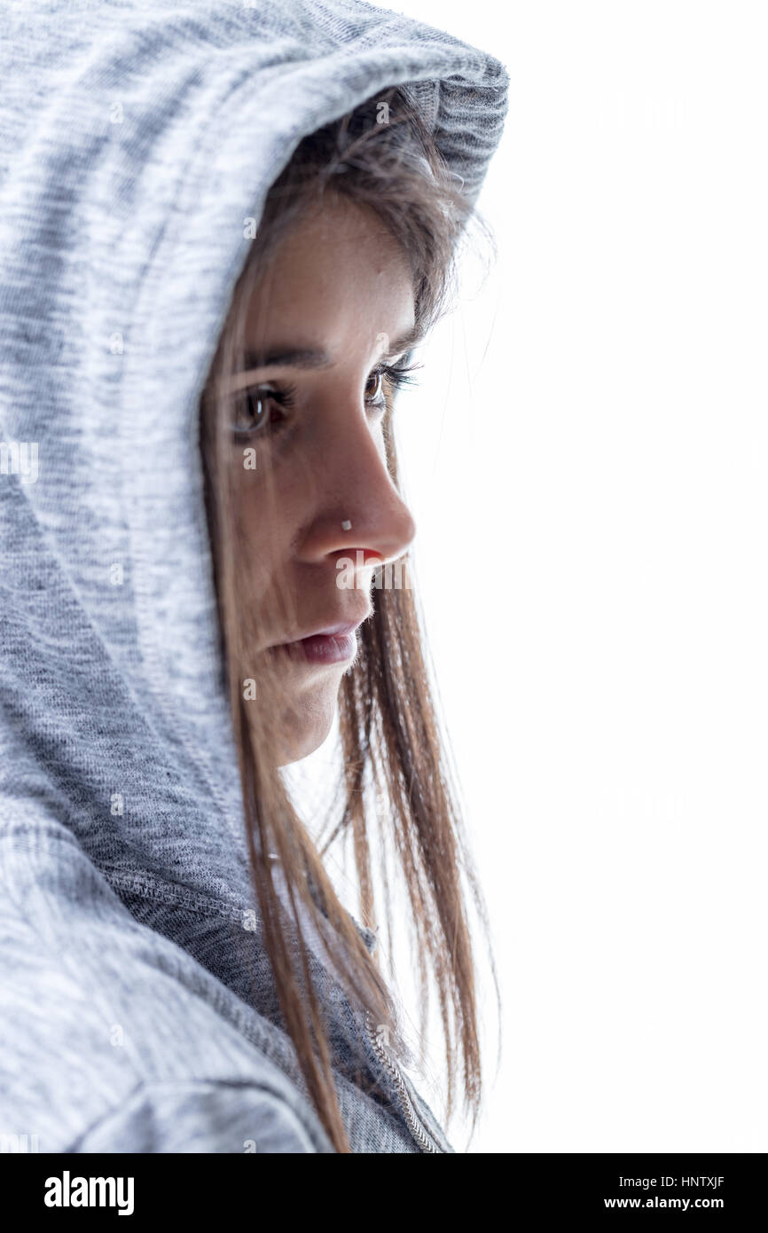 stern young woman become cynical because life is tough Stock Photo - Alamy
