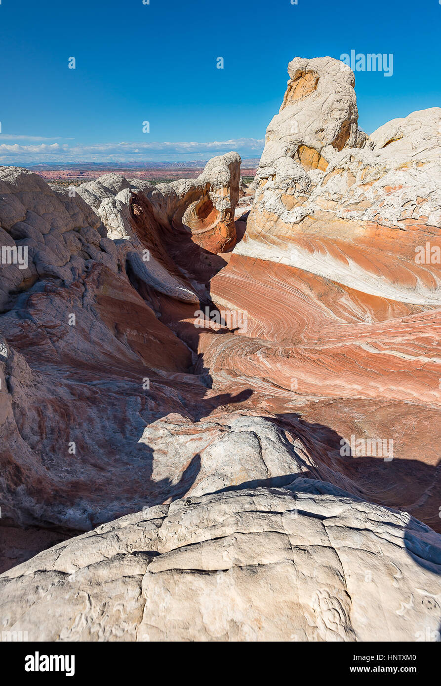 White Pocket, Unique formation of Rock Desert in Arizona Stock Photo ...