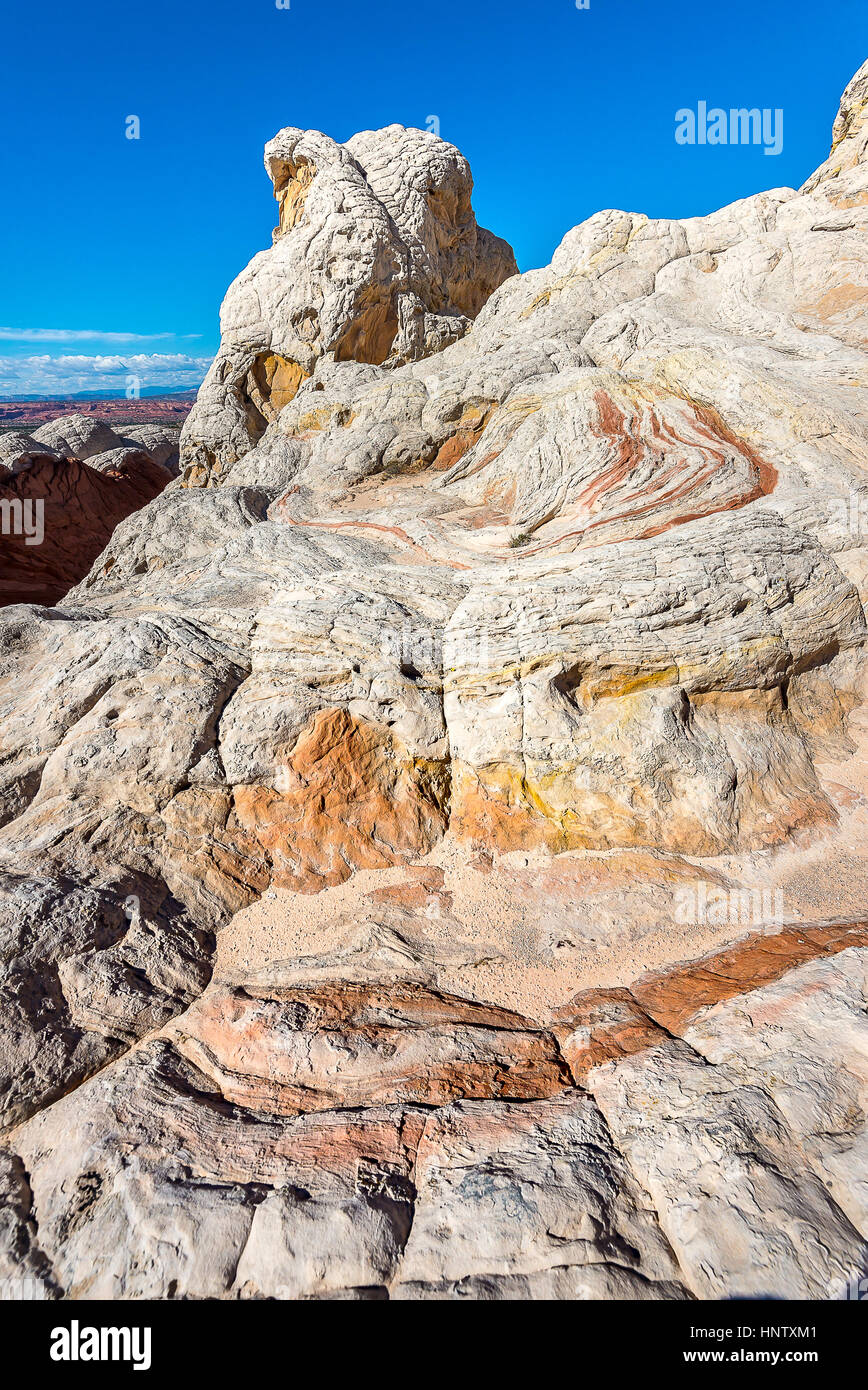 White Pocket, Unique formation of Rock Desert in Arizona Stock Photo ...