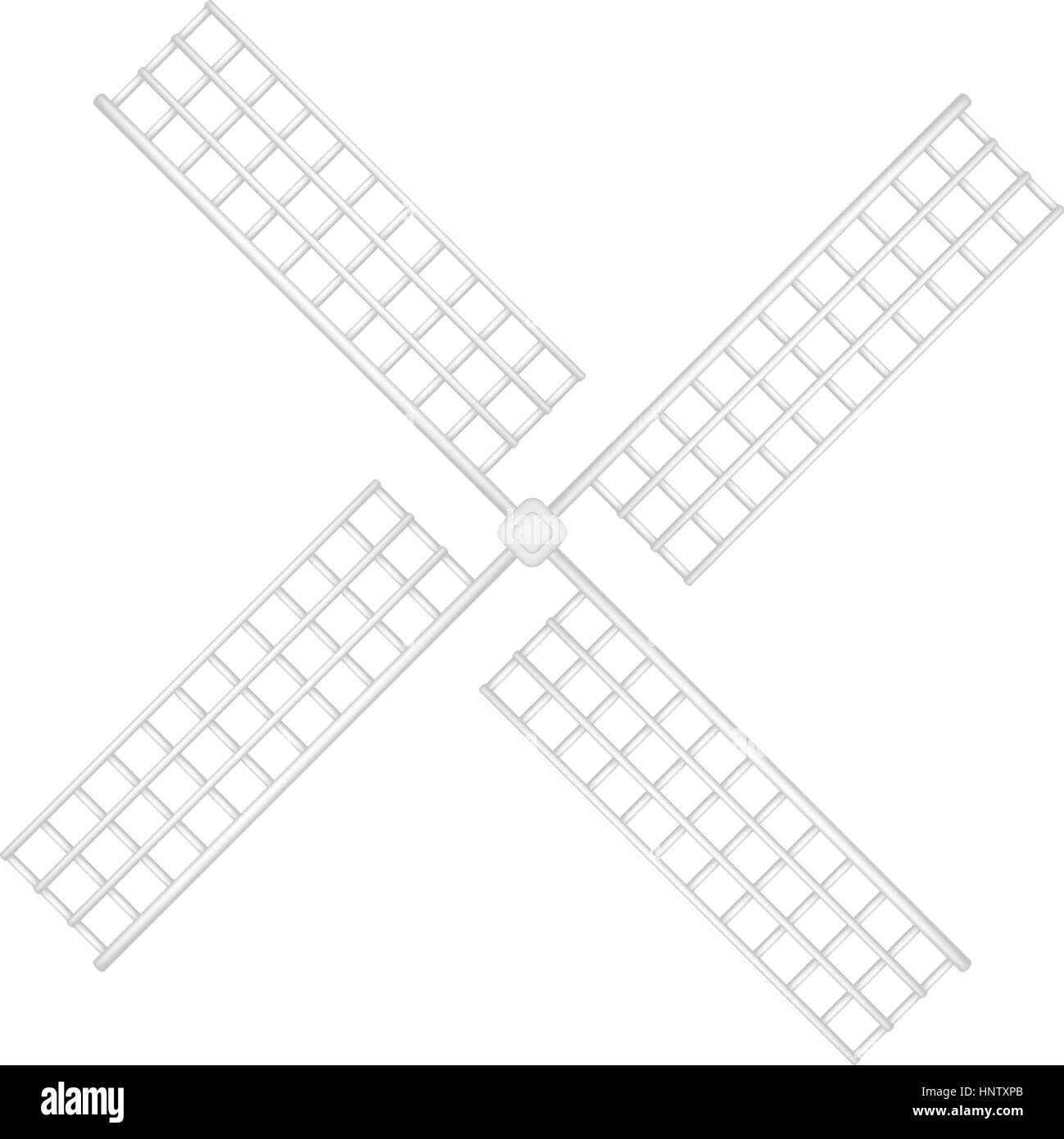 Wooden windmill in white design on white background Stock Vector Image ...