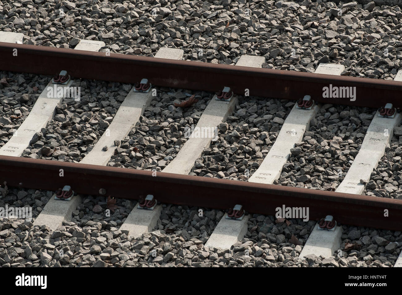 Unique and abstract view of railroad tracks Stock Photo - Alamy