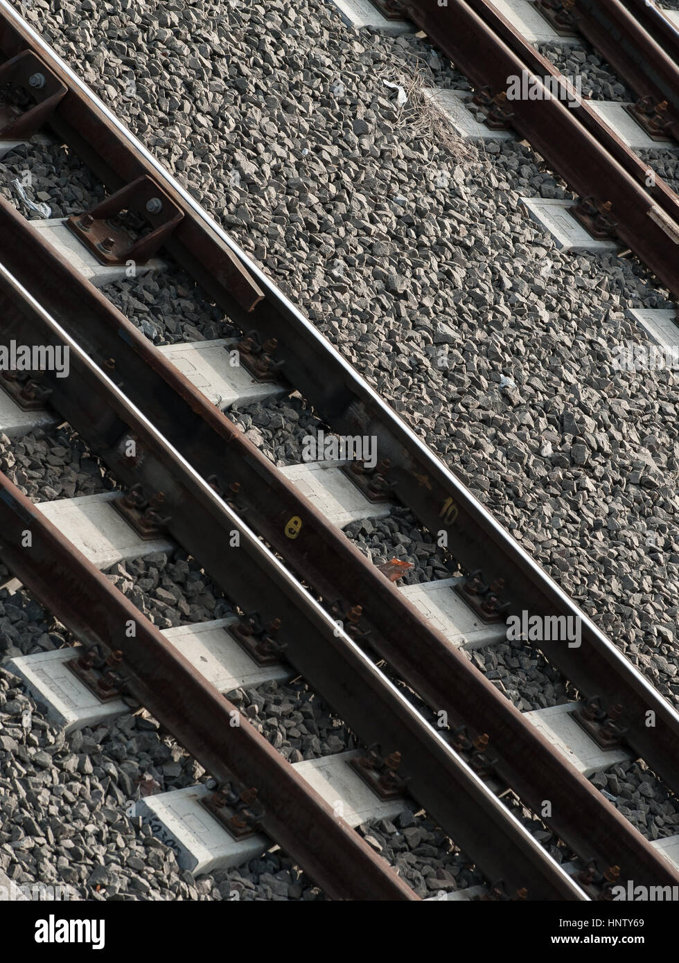 Unique and abstract view of railroad tracks Stock Photo - Alamy