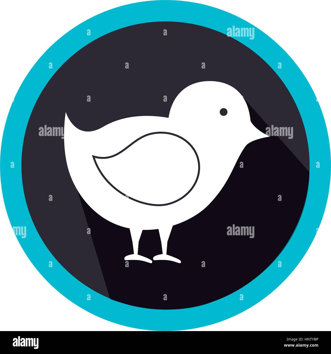 circular shape with silhouette chicken animal vector illustration Stock ...