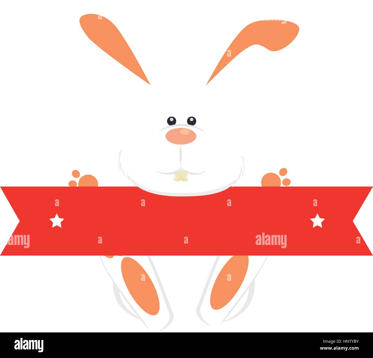 rabbit easter holding red ribbon vector illustration Stock Vector Image ...