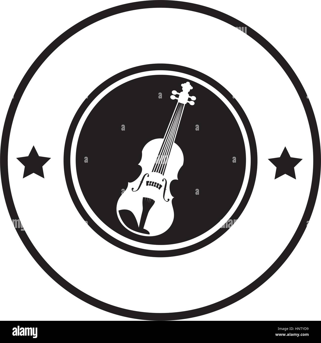 silhouette circular border with acoustic guitar musical vector ...