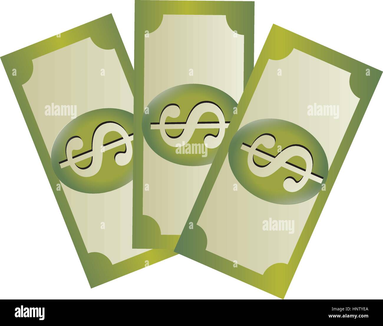 set collection banknote with dollar sign vector illustration Stock ...