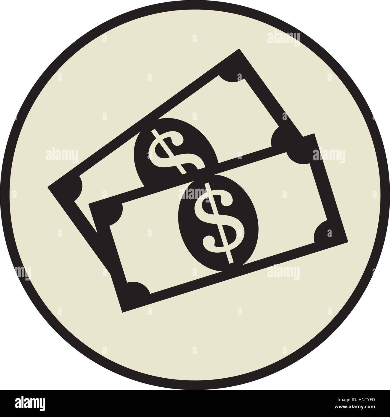 circular frame set collection banknote with dollar sign vector ...