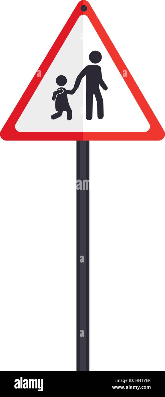 triangle contour road sign for students school vector illustration ...