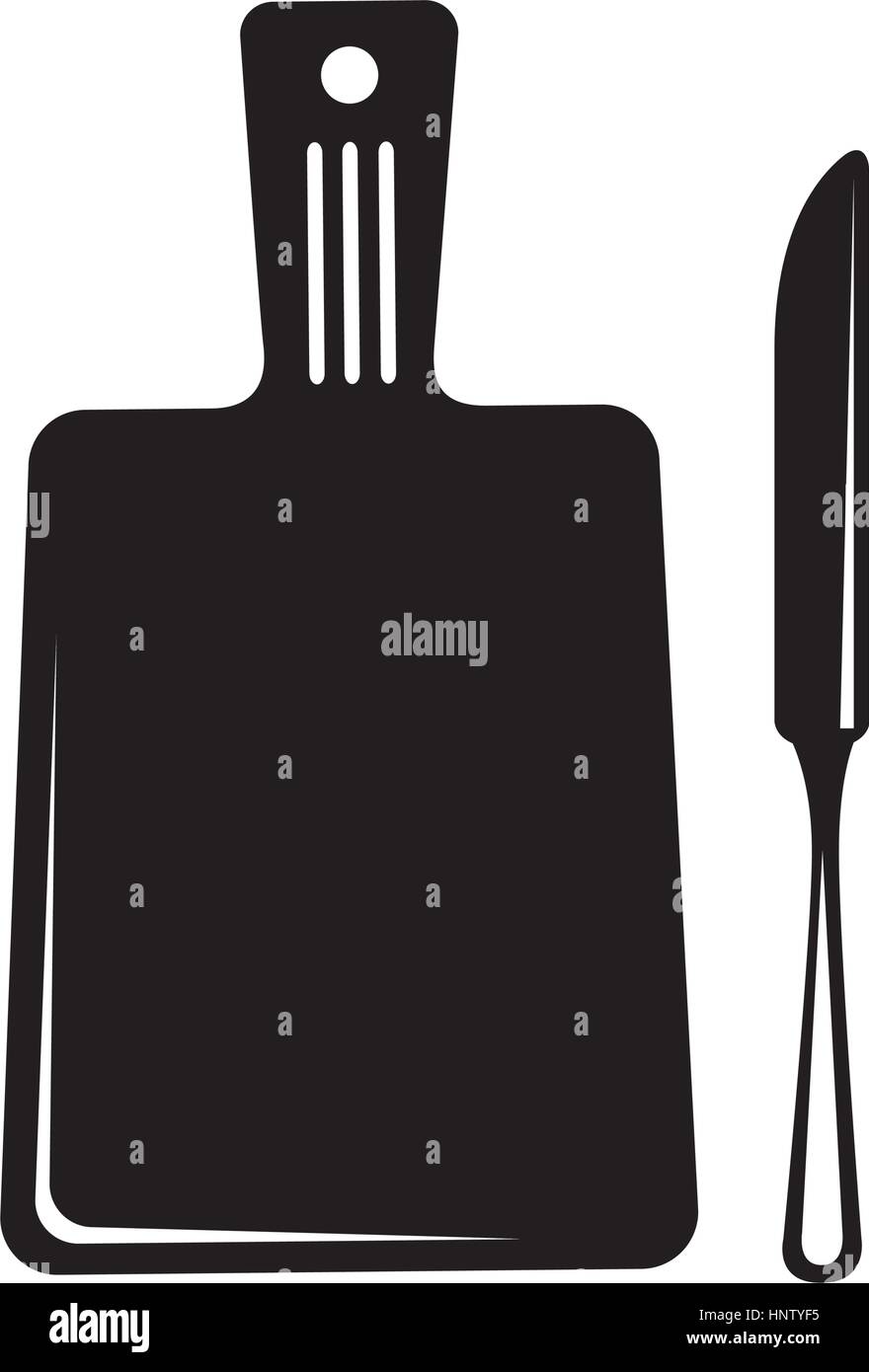 silhouette Kitchen table and knife vector illustration Stock Vector ...