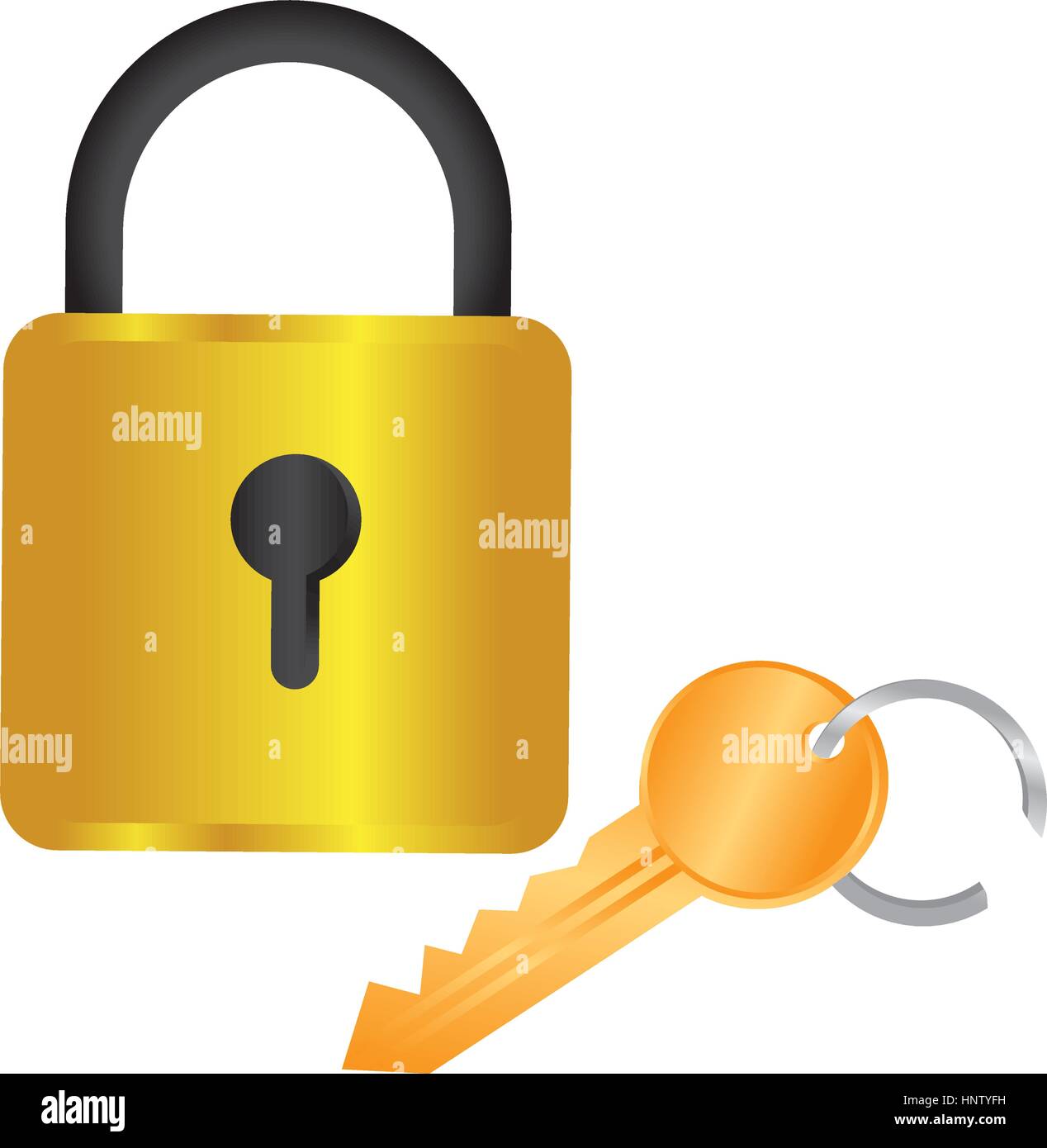 colorful square padlock with key vector illustration Stock Vector Image ...