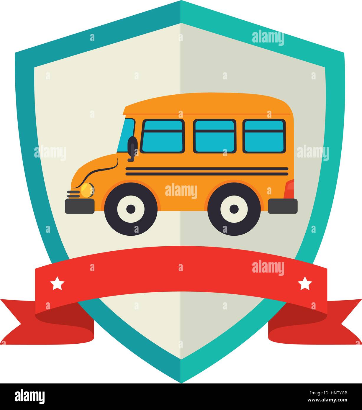 shield school bus with ribbon vector illustration Stock Vector Image ...