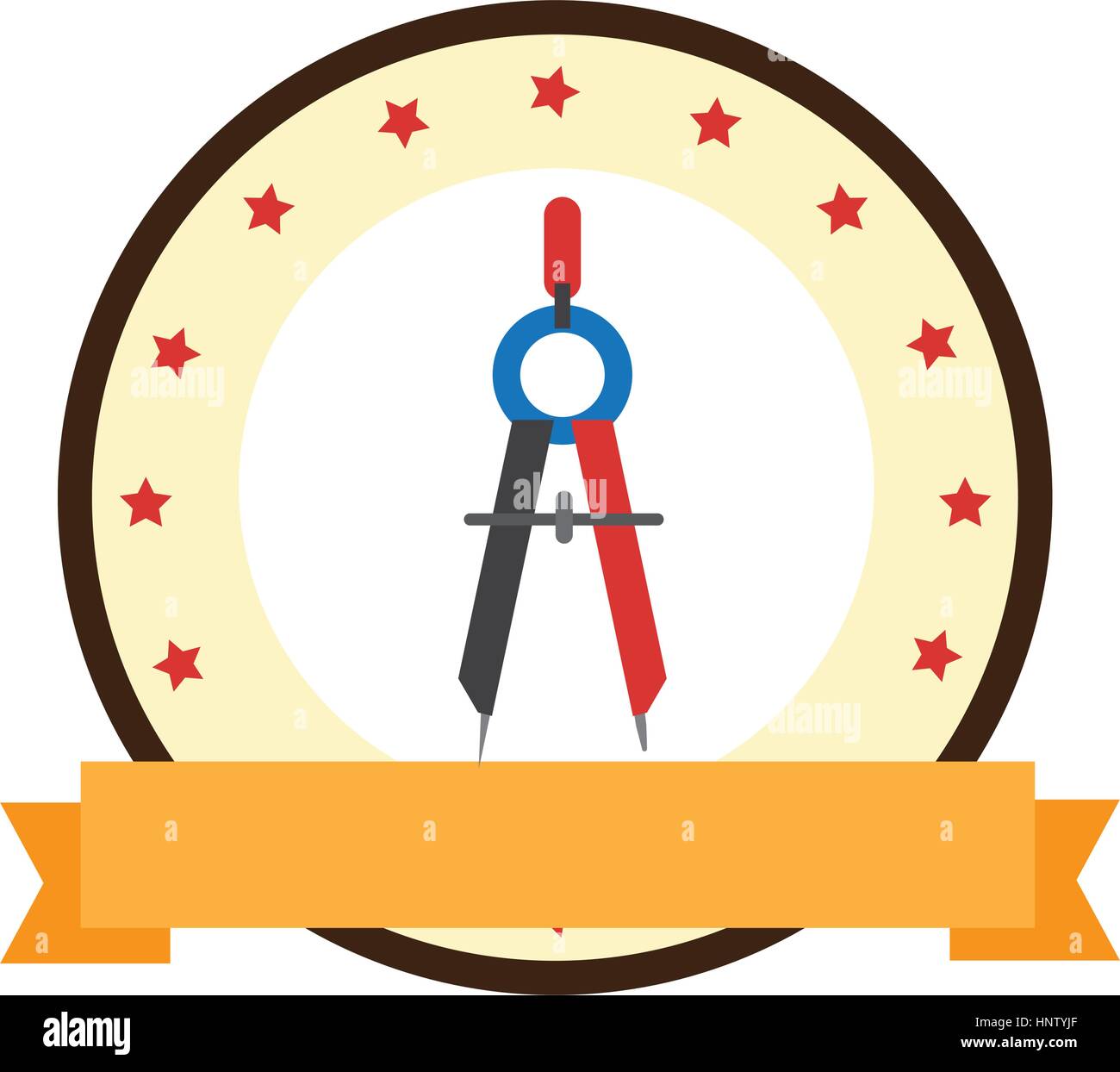 color emblem of compass with pencil vector illustration Stock Vector ...