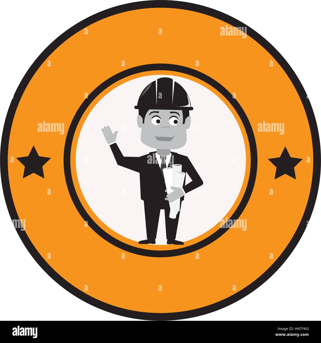 Portrait worker industrial circular Stock Vector Images - Alamy