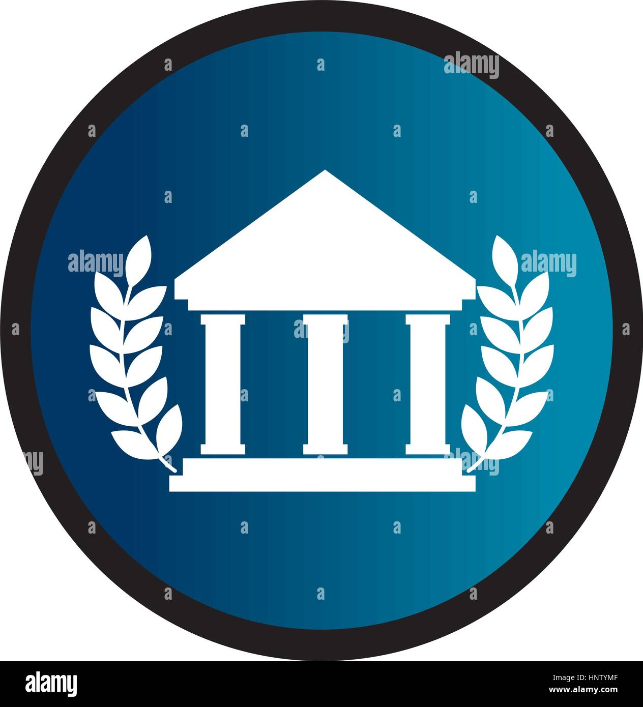 circular emblem with parthenon and olive branchs vector illustration ...