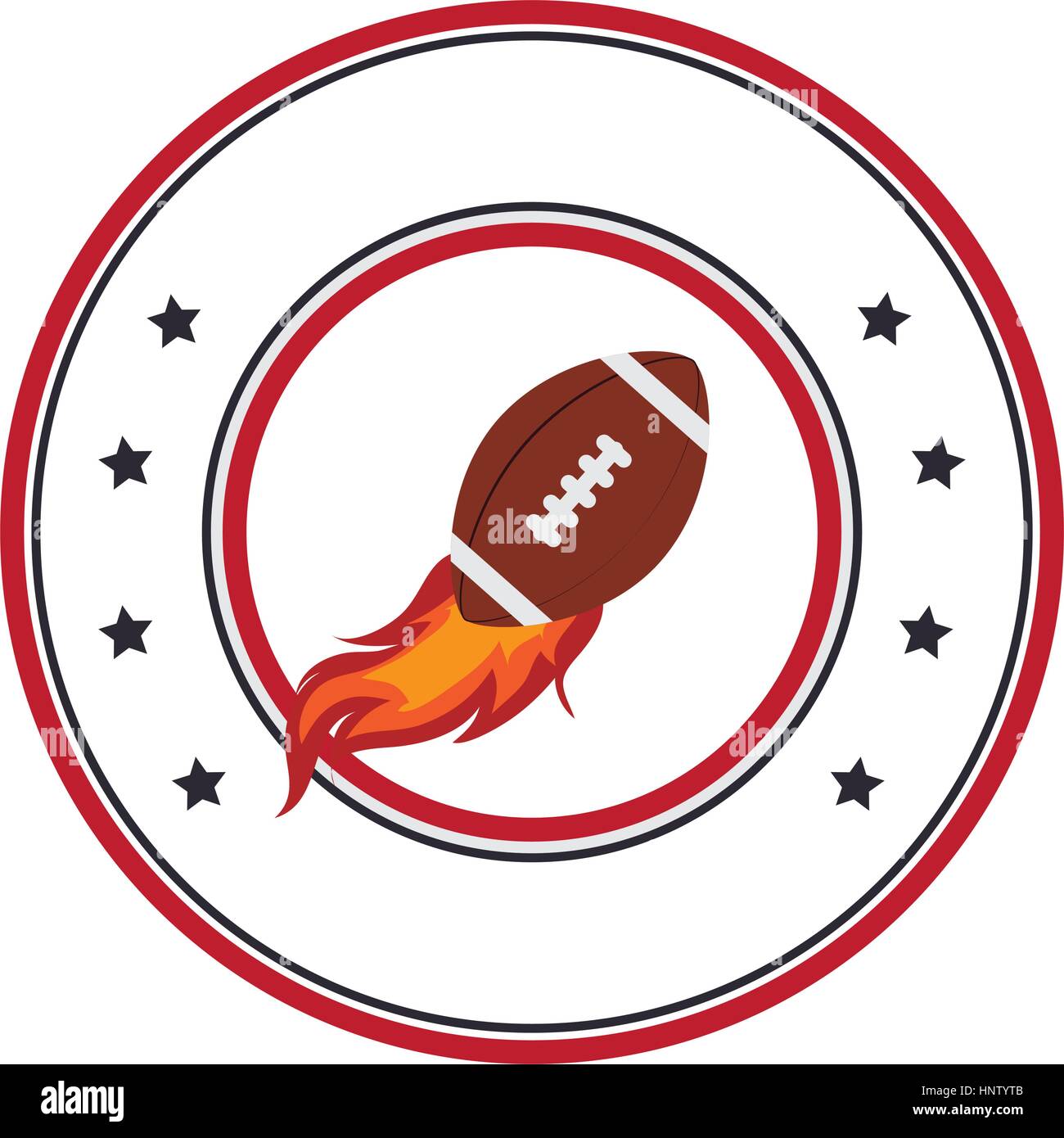 circular frame with football ball in fire vector illustration Stock ...