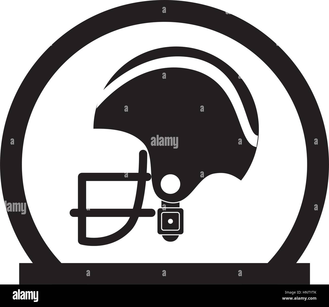 circular frame with side view american football helmet vector ...