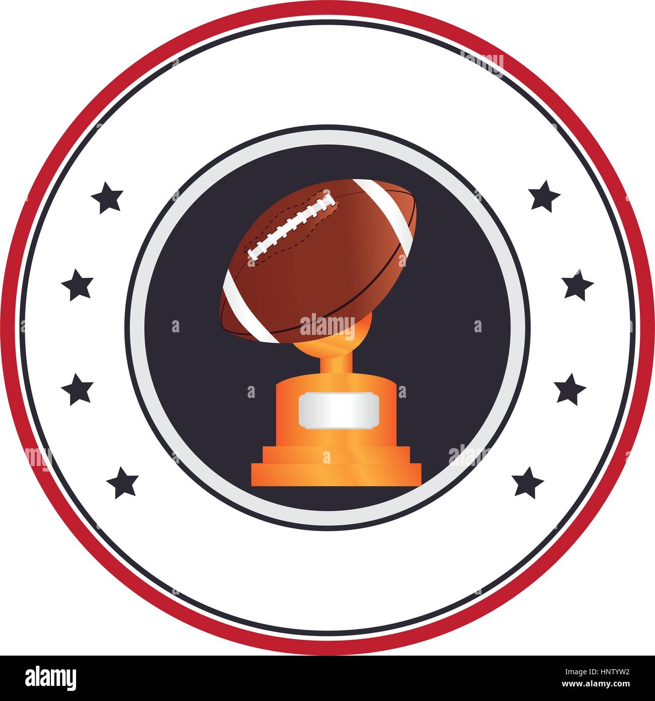 colorful circular frame with football ball and Trophy Cup vector ...